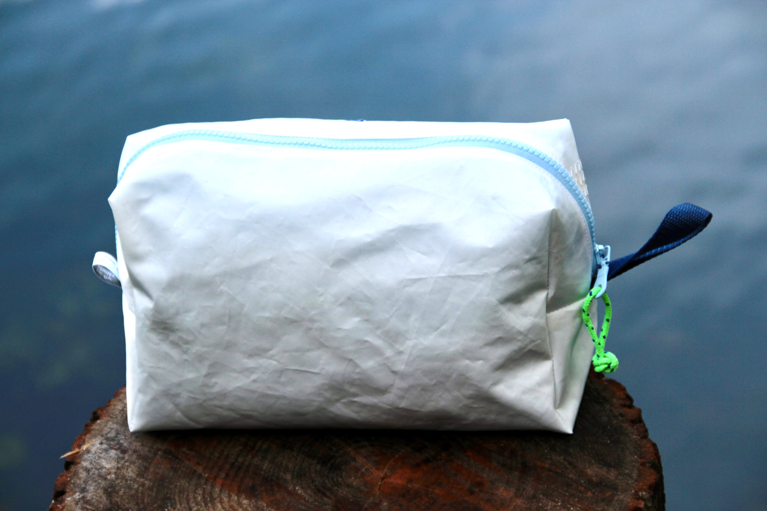 Filzschnitt - Segeltuch Kulturtasche groß mit Boot und Innentaschen